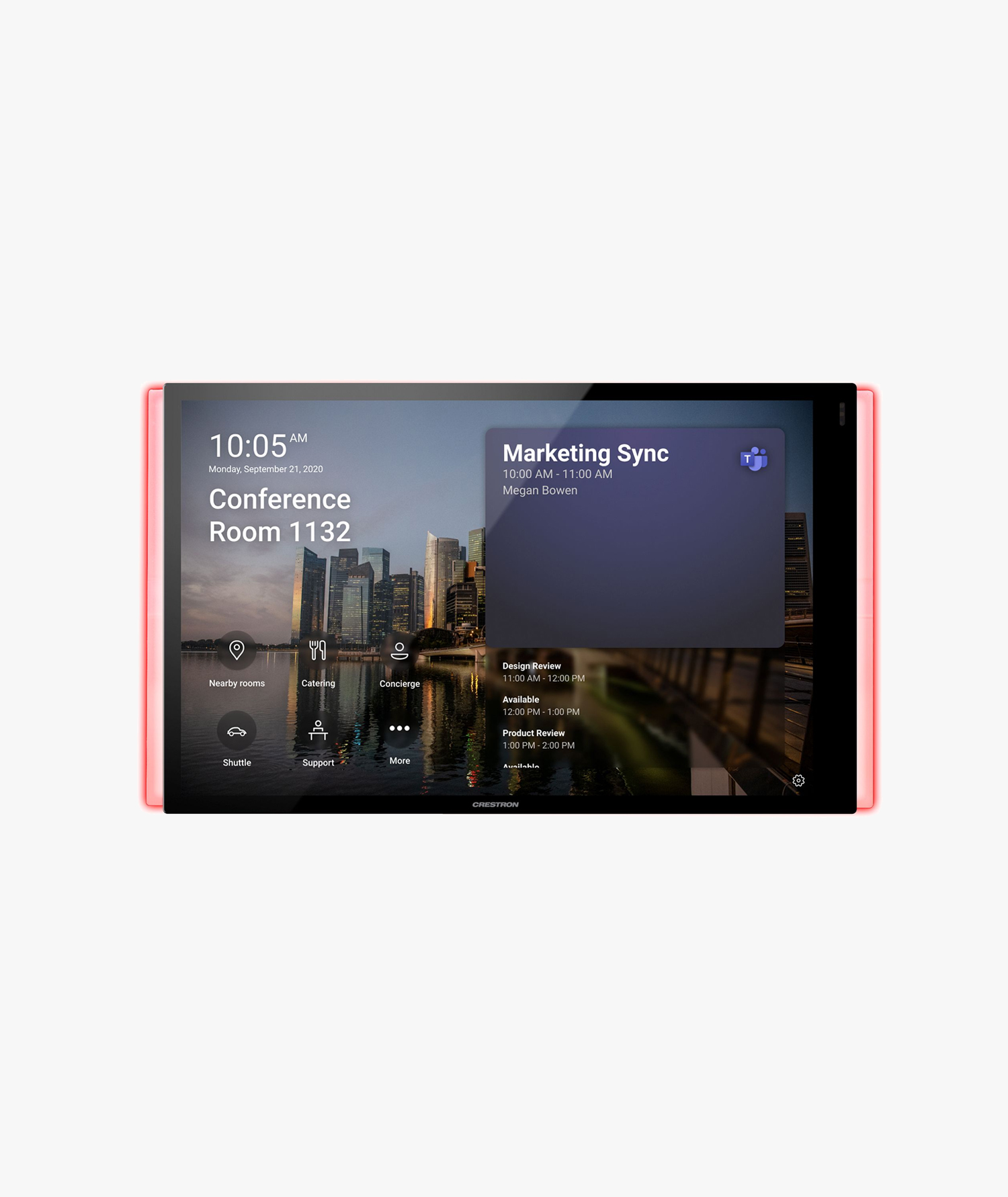 Crestron Room Scheduling 10" Touch Screen for Microsoft Teams | Vision One