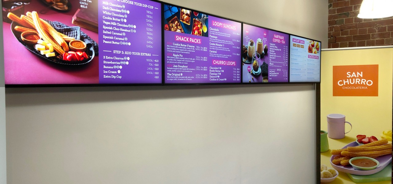 San Churro - Head Office Digital Menu Boards | Vision One