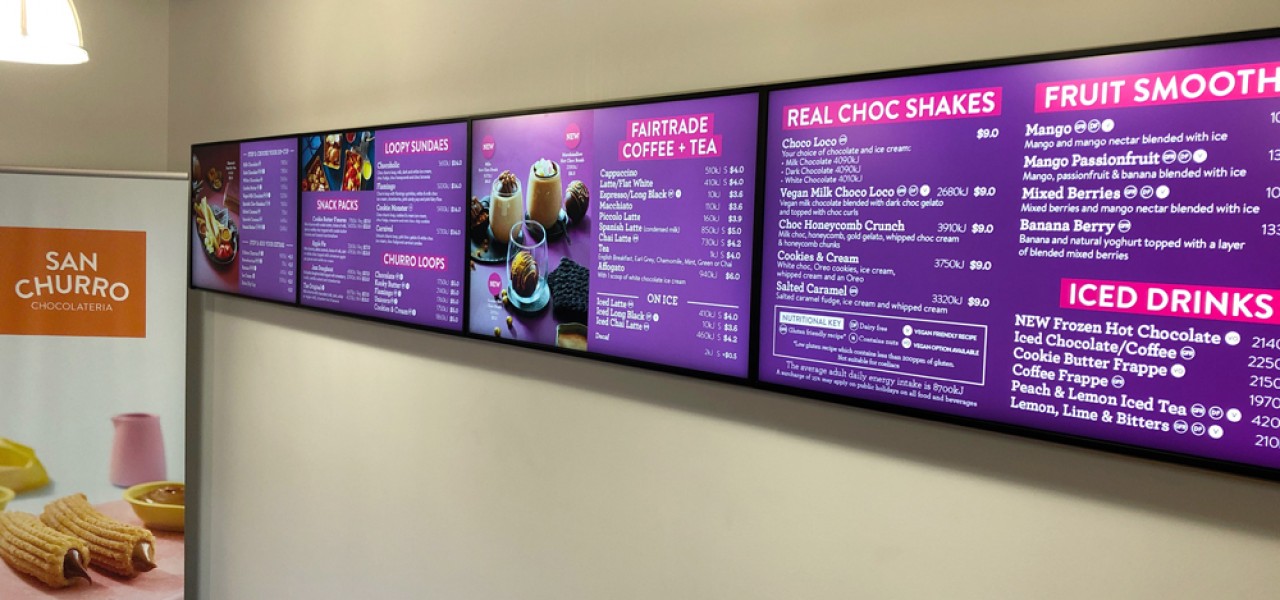 San Churro - Head Office Digital Menu Boards | Vision One