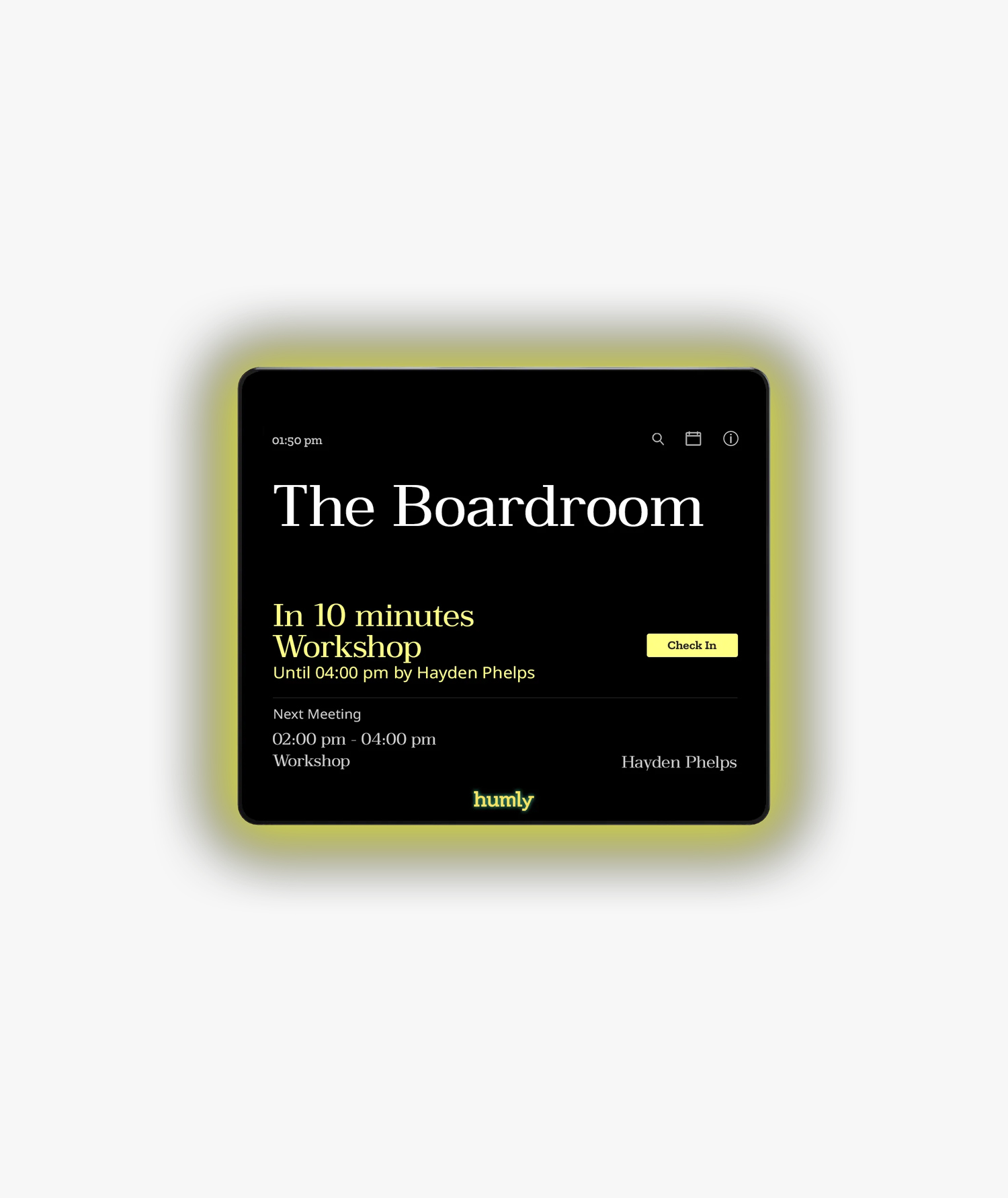 Humly Room Booking Display | Vision One